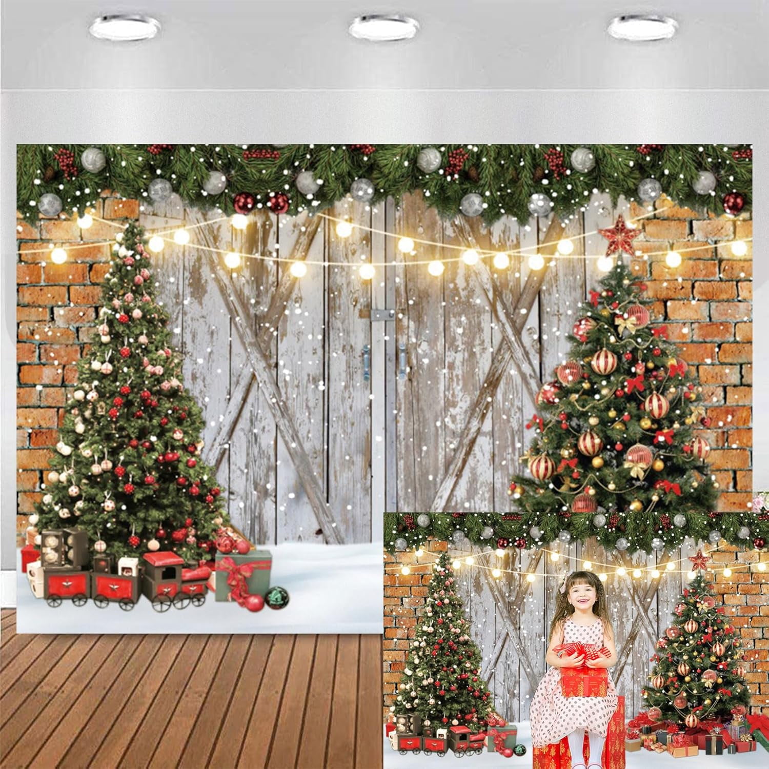 Winter Moonnight Snow Scene Christmas Backdrop for Photography ...