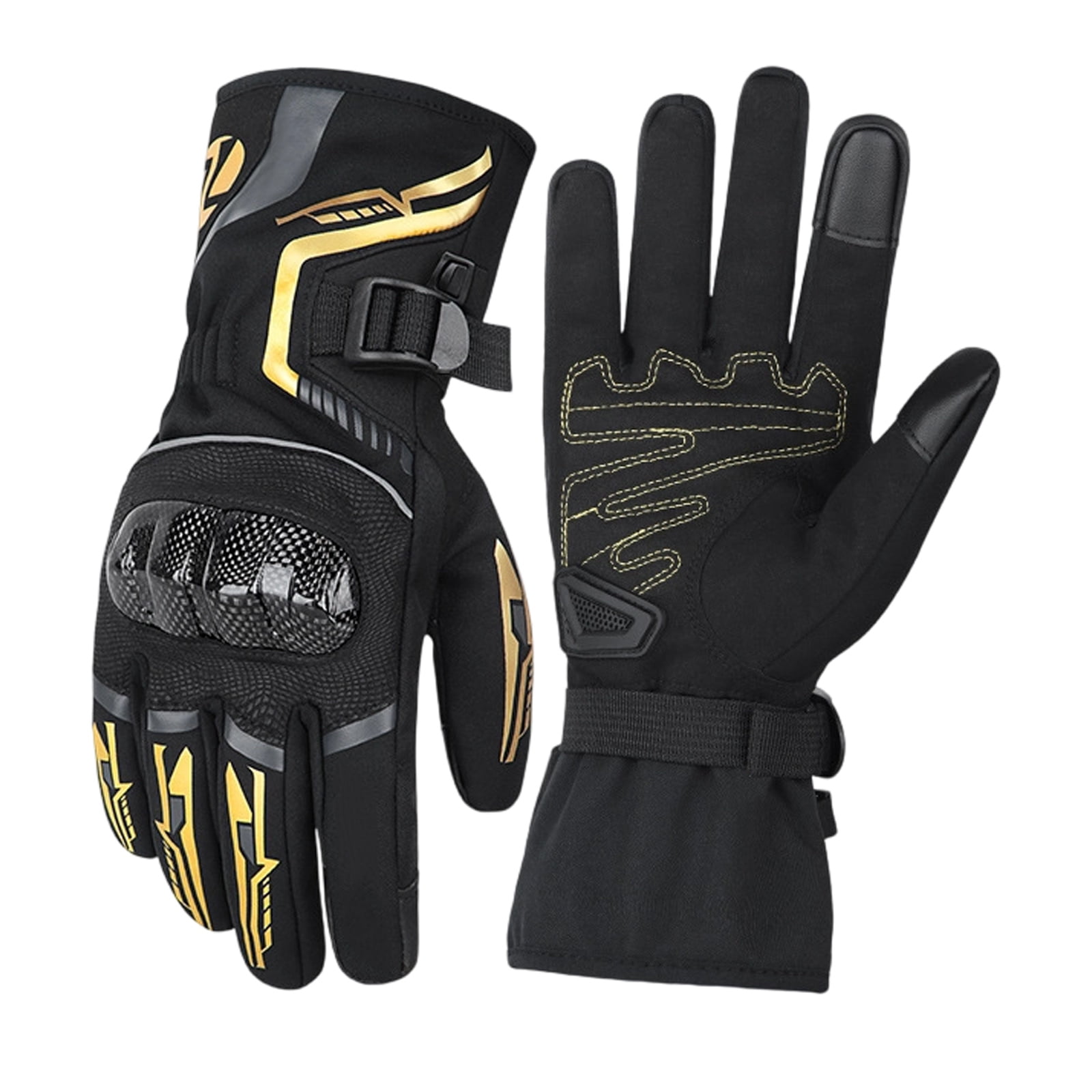 Winter Motorcycle Gloves Waterproof Thermal Defense Carbon Fiber Shell ...