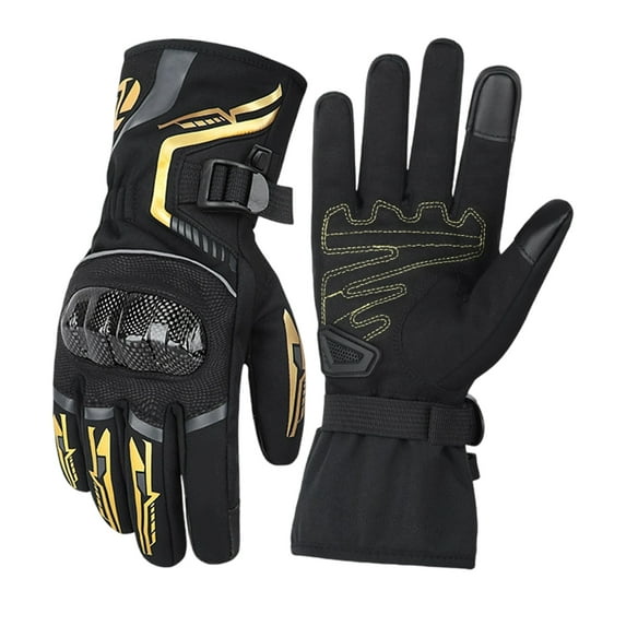 Winter Motorcycle Gloves Waterproof Thermal Defense Carbon Fiber Shell ...