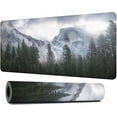 Winter Mountains Desk Mouse Pad Mat The Valley Nature Trees Mist ...