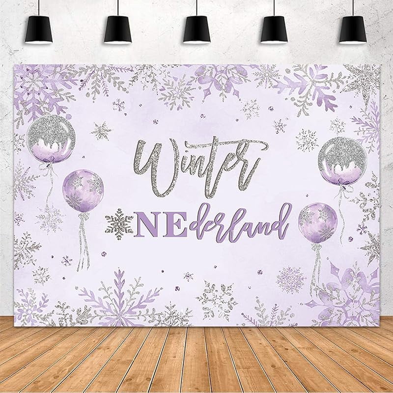 Winter Onederland Backdrop for Girl Snowflake 1st Birthday Party ...