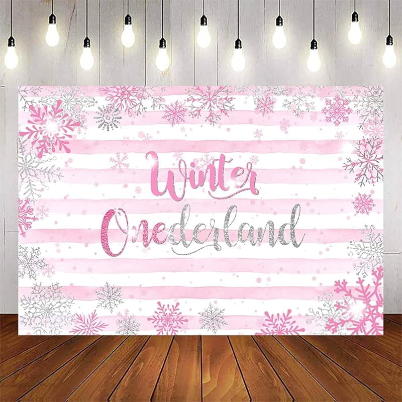 Winter Onederland Birthday Backdrop Boy 1st Birthday Party Decoration ...