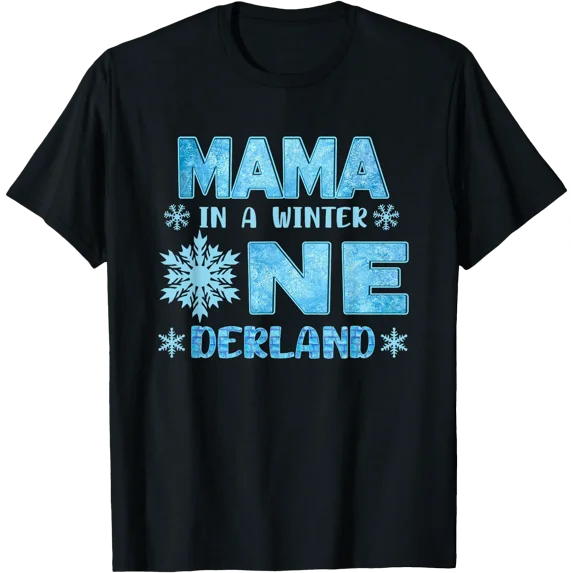 Winter Onederland Mama Snowflake Graphic T-Shirt for Birthday ...