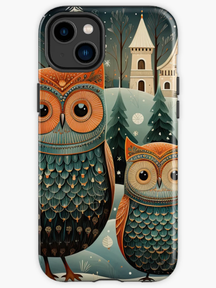 Winter Owls iPhone Case for 11/12/13/14/15/16 Pro Max Cute Cozy Snowy ...