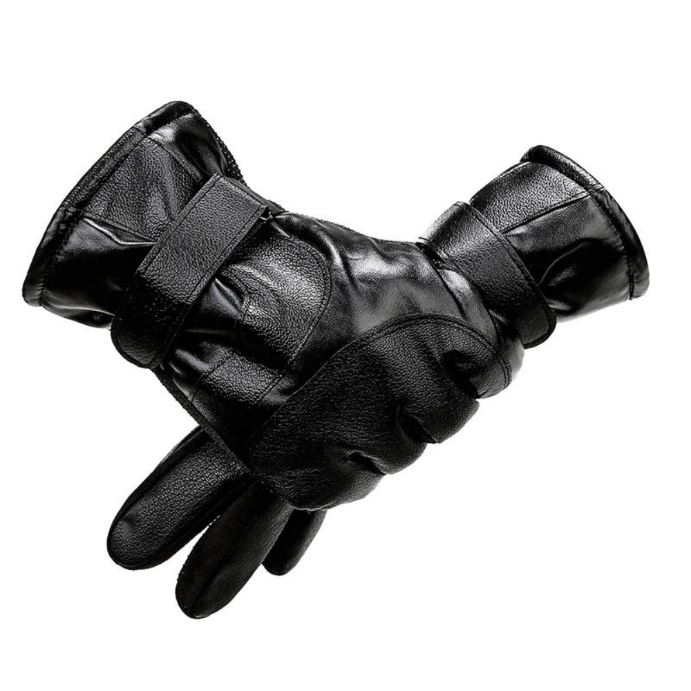 Winter PU Leather Gloves for Men, Warm Dress Driving Motorcycle Gloves ...