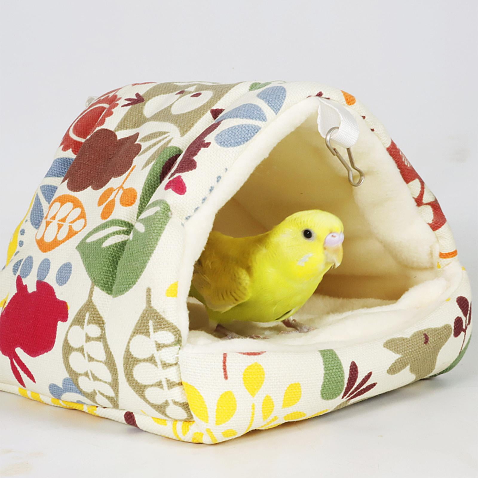 Winter Parrot Cage Hideaway Cave House Hut Birdcage Perch Swing Hammock ...