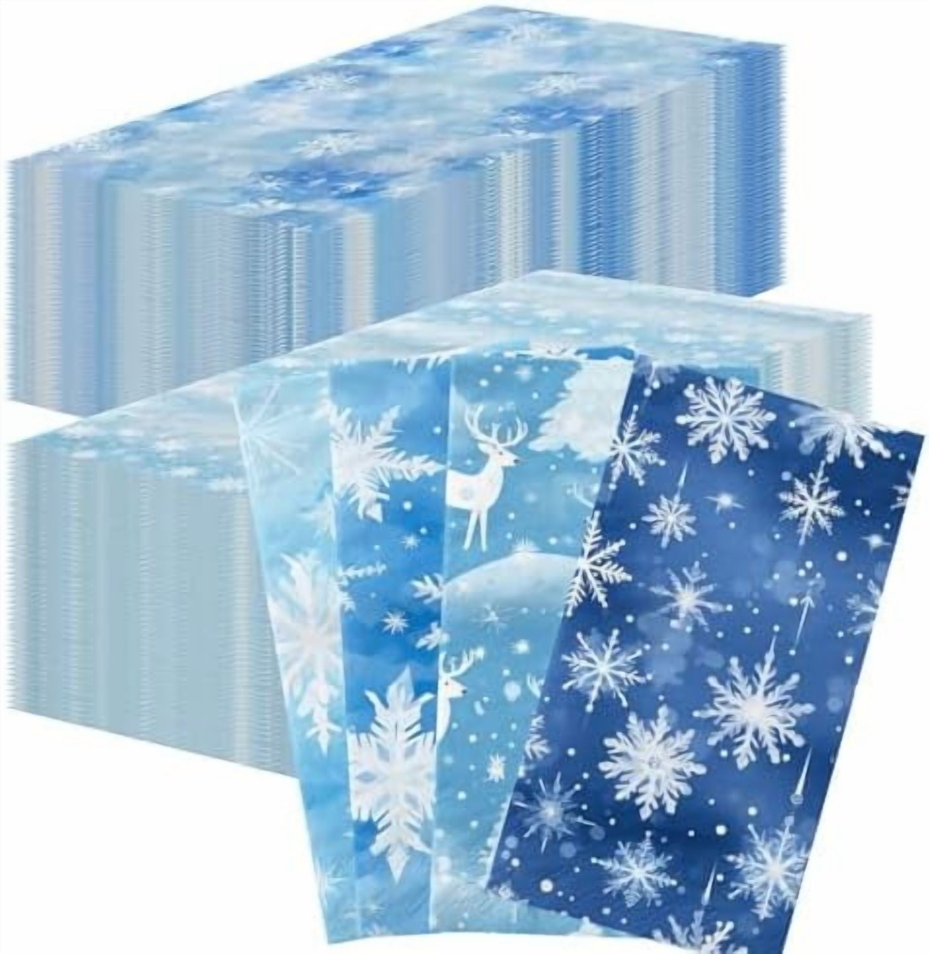 Winter Party decorations Napkins, 40Pcs Blue Snowflake Winter Napkins ...