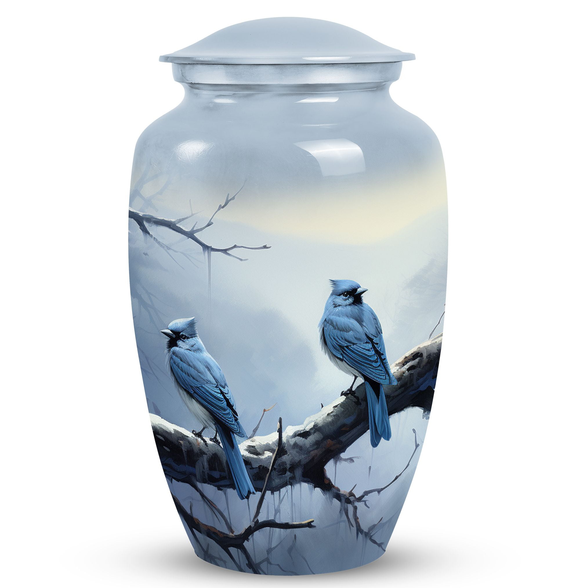 Winter Perch Of Blue Jays - Urns For Human Ashes Large Adult ...