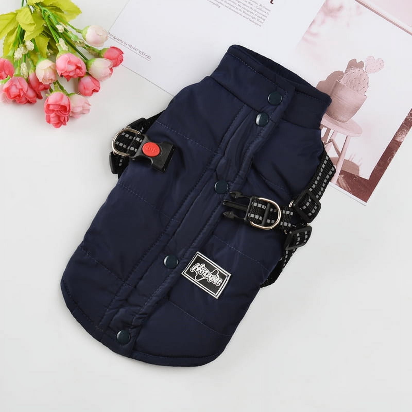Winter Pet Dog Clothes With Harness For Small Dogs Cat Vest Outdoor ...