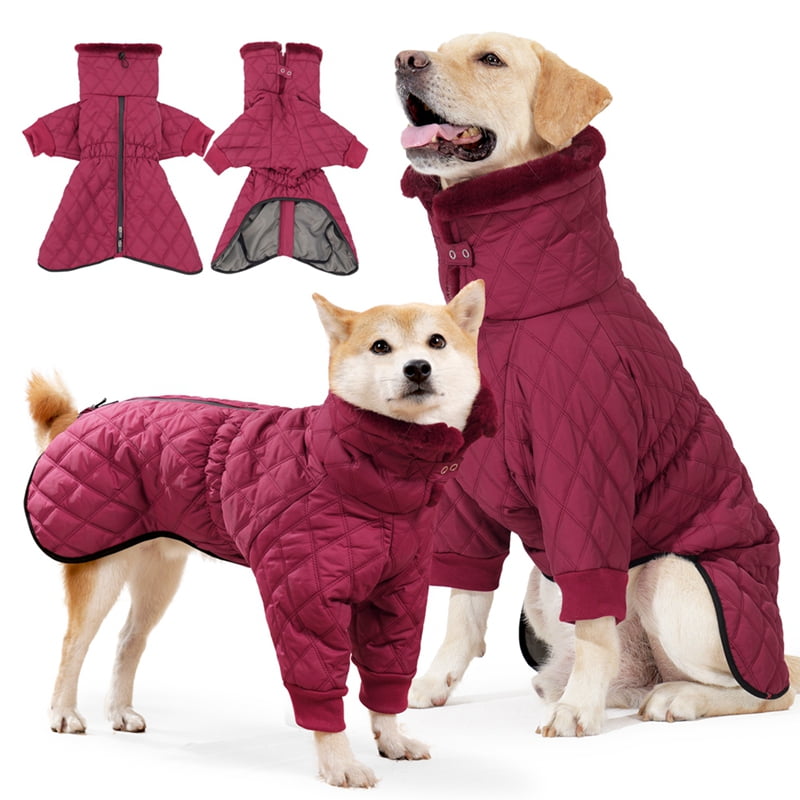 Winter Pet Dog Coat Fur Collar Warm Big Dog Snow Down Waterproof Jacket ...