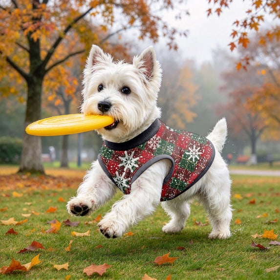 Winter Pet Knit Sleeveless Vest Comfortable Christmas Plaid Pattern Dog ...