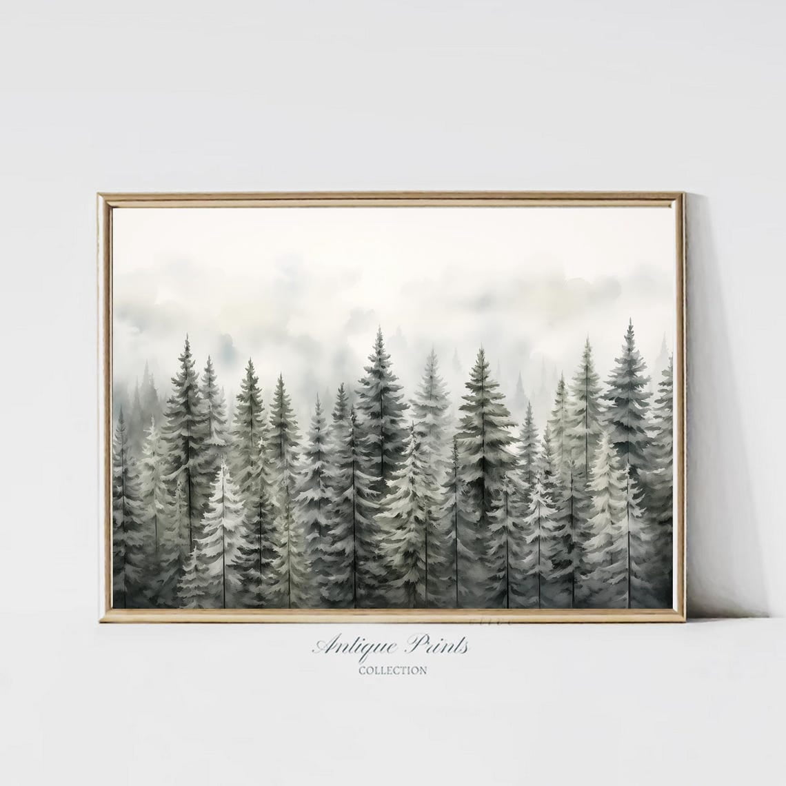 Winter Pine Forest Wall Art, Winter Festive, Winter Theme Art ...