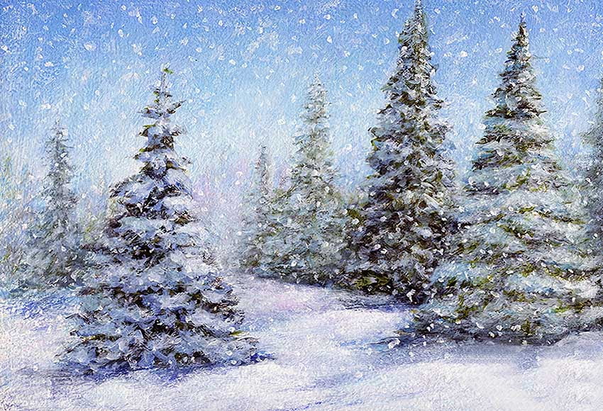 Winter Pine Snowfield Forest Wonderland Children Newborn Birthday ...