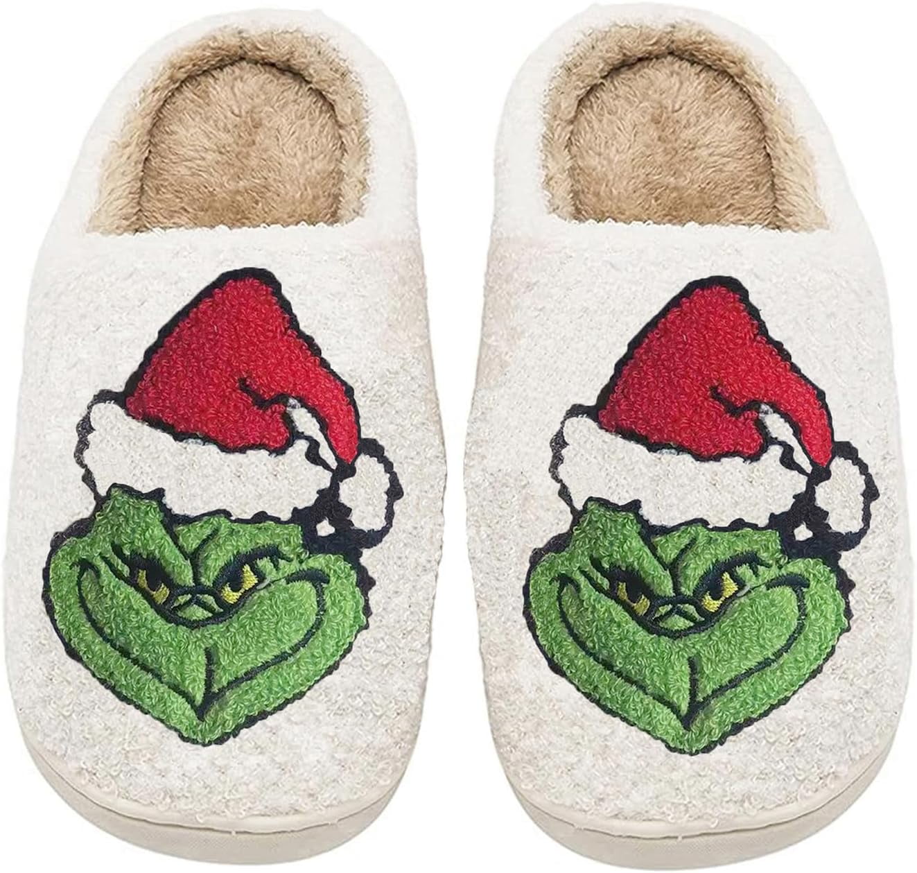 Winter Plush Funny Slippers Women Men Cute Cartoon Christmas Slippers ...