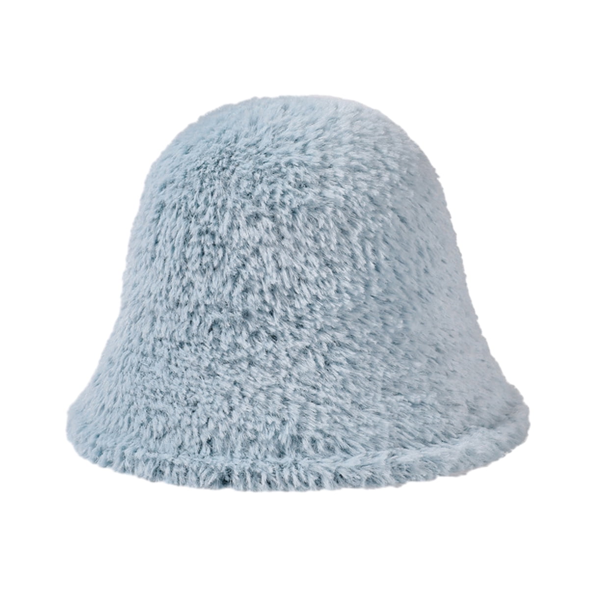 Winter Plush Fuzzy Bucket Hat Faux Fur Shearling Fisherman Hats ...