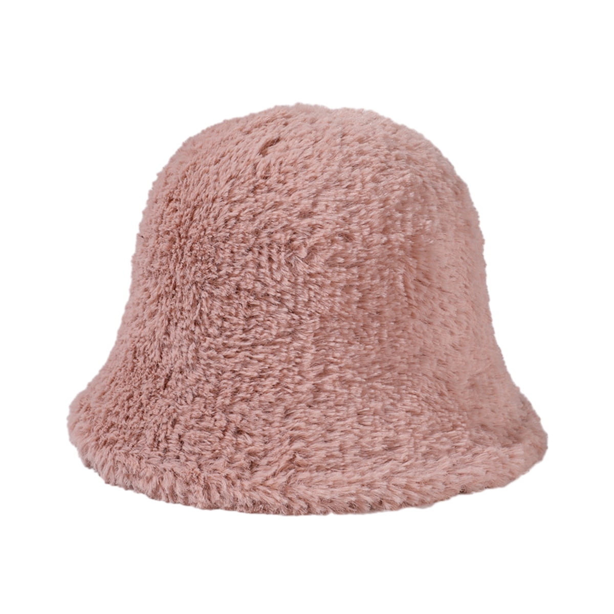 Winter Plush Fuzzy Bucket Hat Faux Fur Shearling Fisherman Hats ...