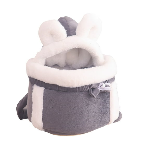 Winter Plush Pet Backpack With Integrated Cat/Dog Bed, Cute Stylish ...