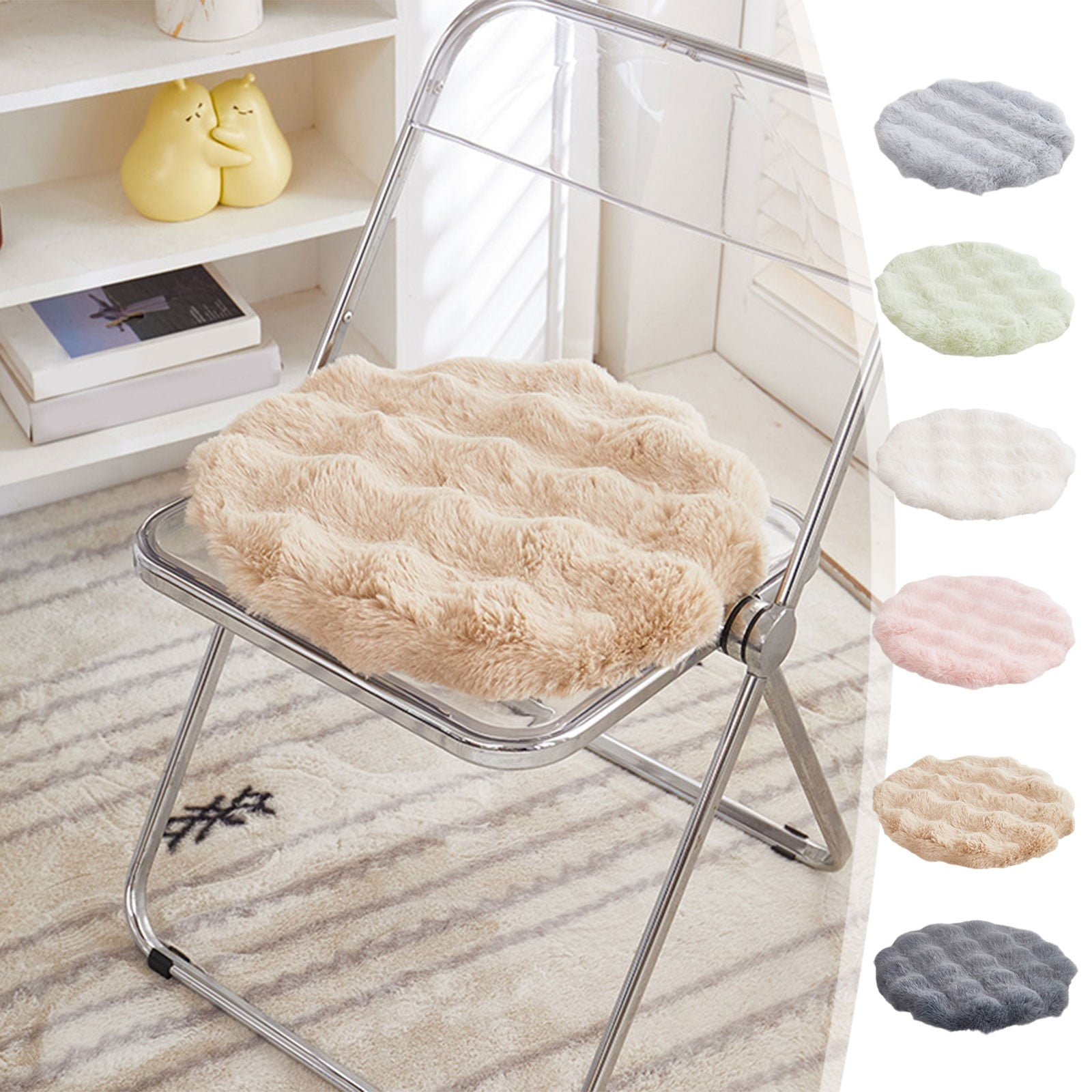 Winter Plush Warm Soft Office Chair Pad, Ergonomic Back Support ...