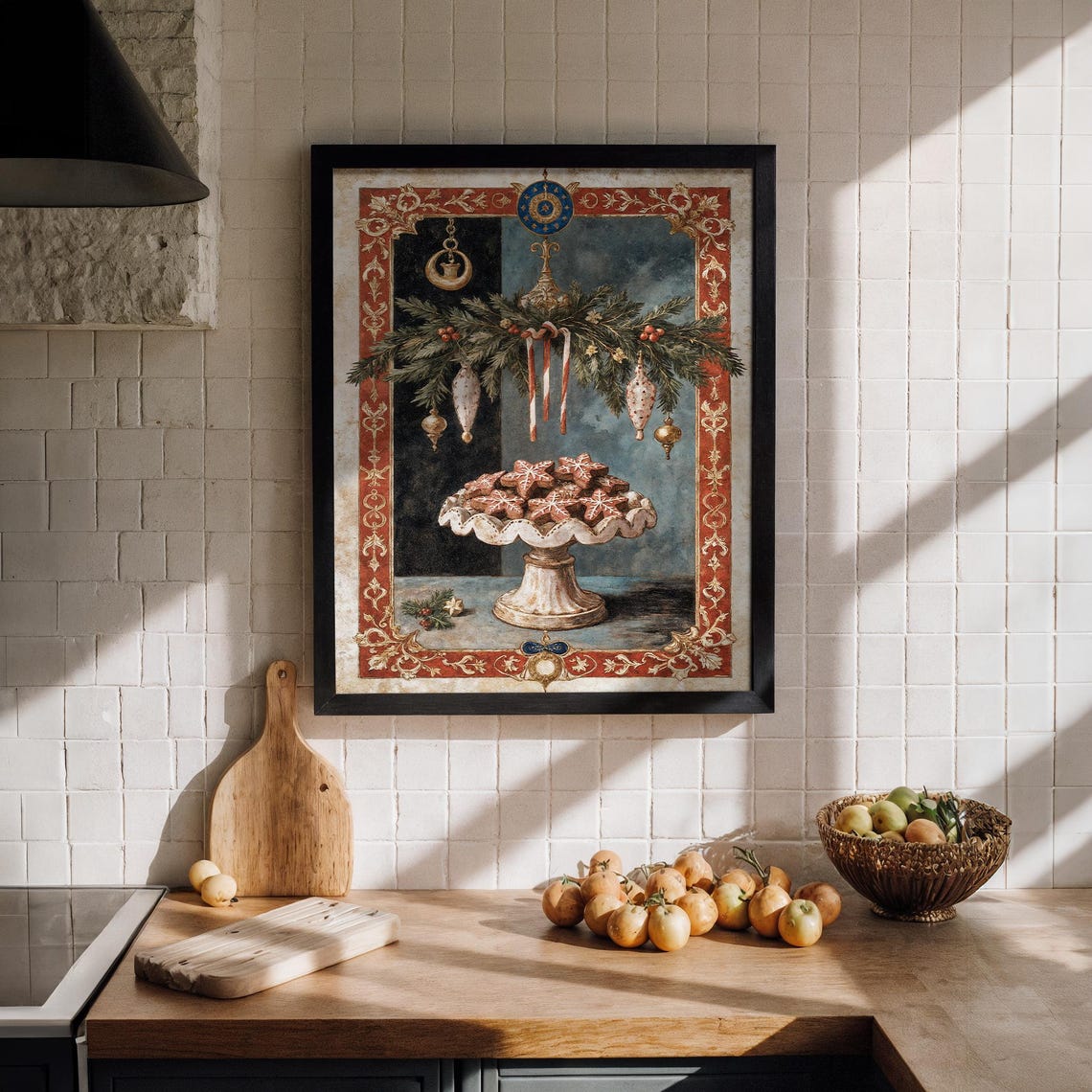 Winter Posters Ginger Cookies Kitchen Wall Art Decor Baking Lovers Art ...