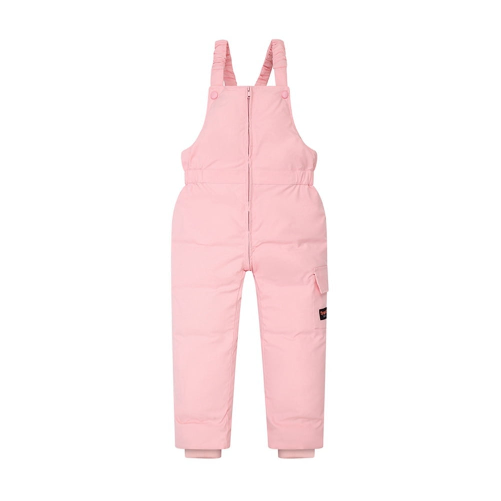 Winter Puffer Bib Overall for Baby Toddler Kid, Solid Color Windproof ...