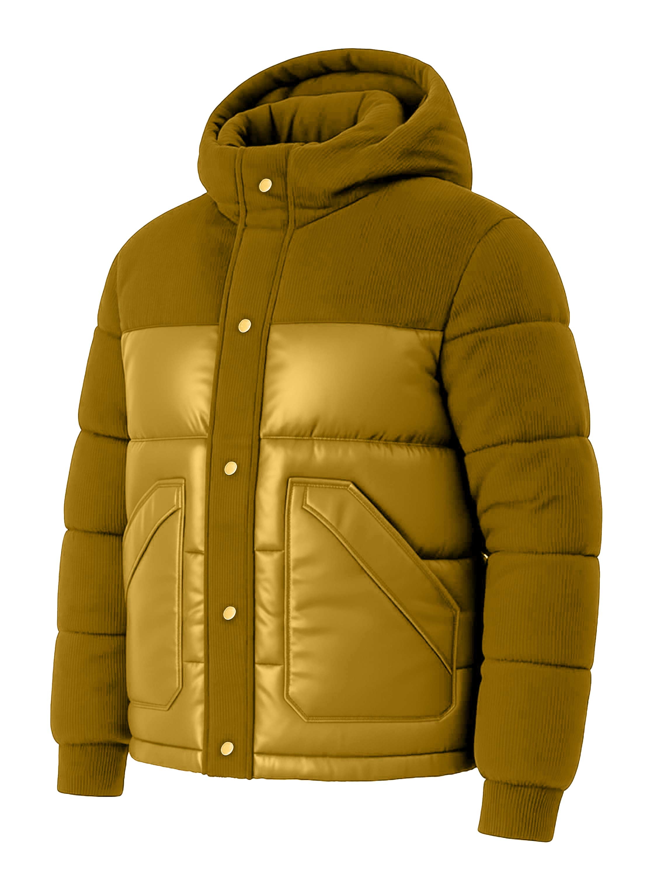 Winter Puffer Jacket for Women Corduroy Heavyweight Puffer Synthetic ...