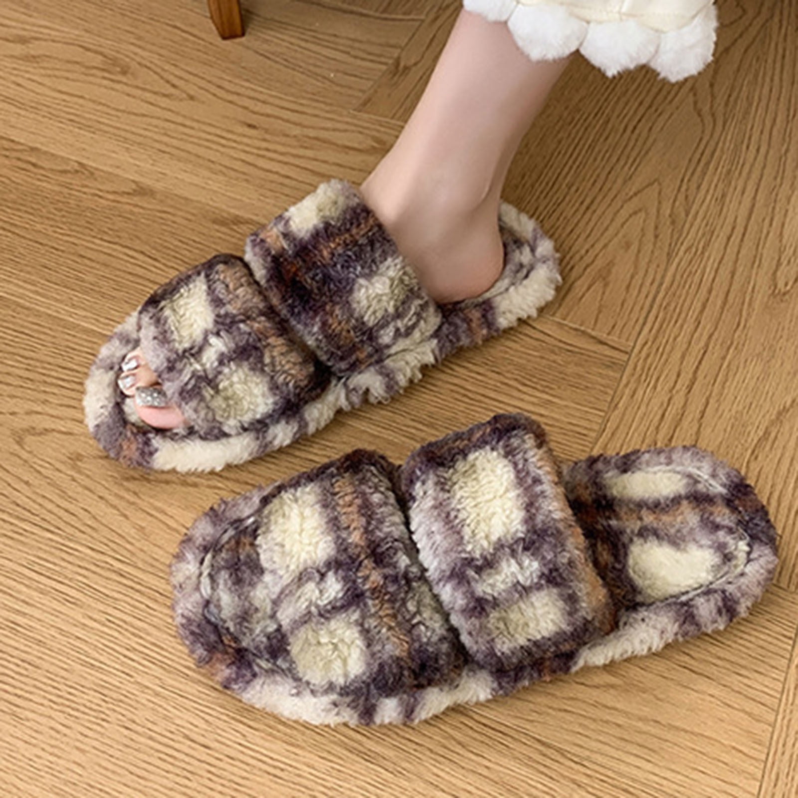 Winter Quilted House Slippers For Women Cotton Linen Home Slippers ...