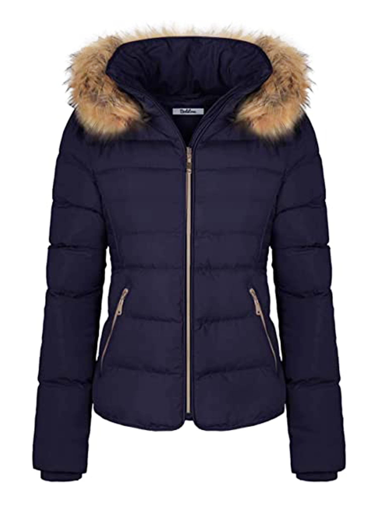 Winter Quilted Puffer Coat for Women Fleece Lined Warm Jacket with ...