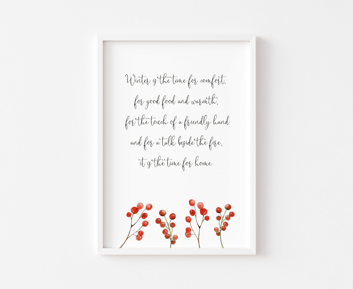 Winter Quote Poster, Winter Holiday Posters, Winter Holiday Poster Wall ...