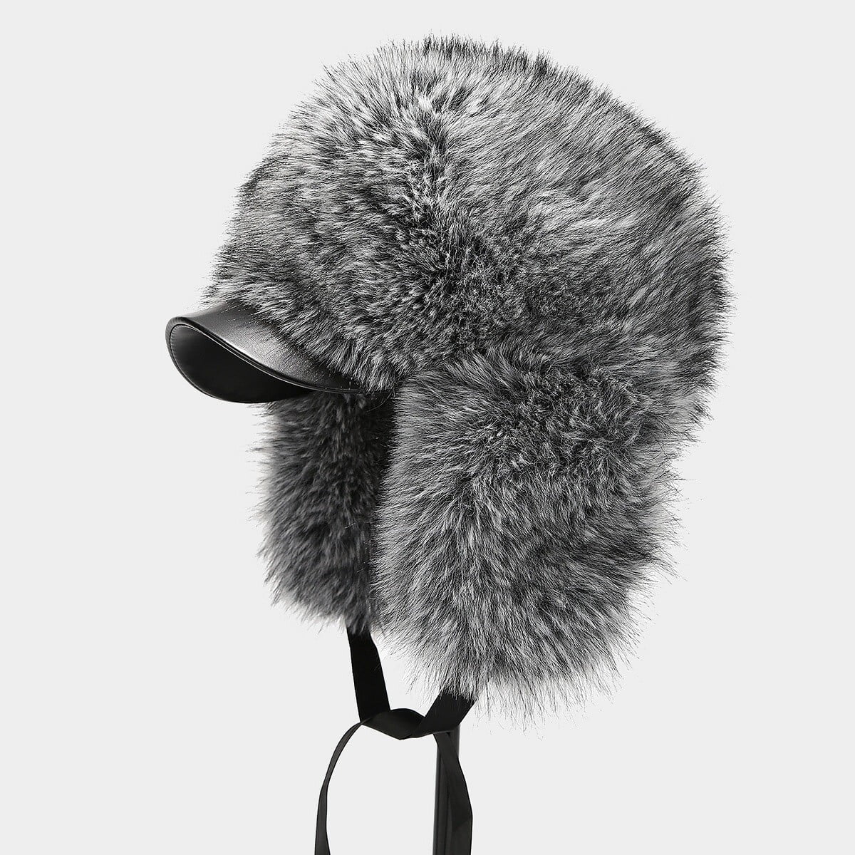 Winter Russian Trapper Hat Men Faux Fur Aviator Cap Warm Skiing Bomber ...