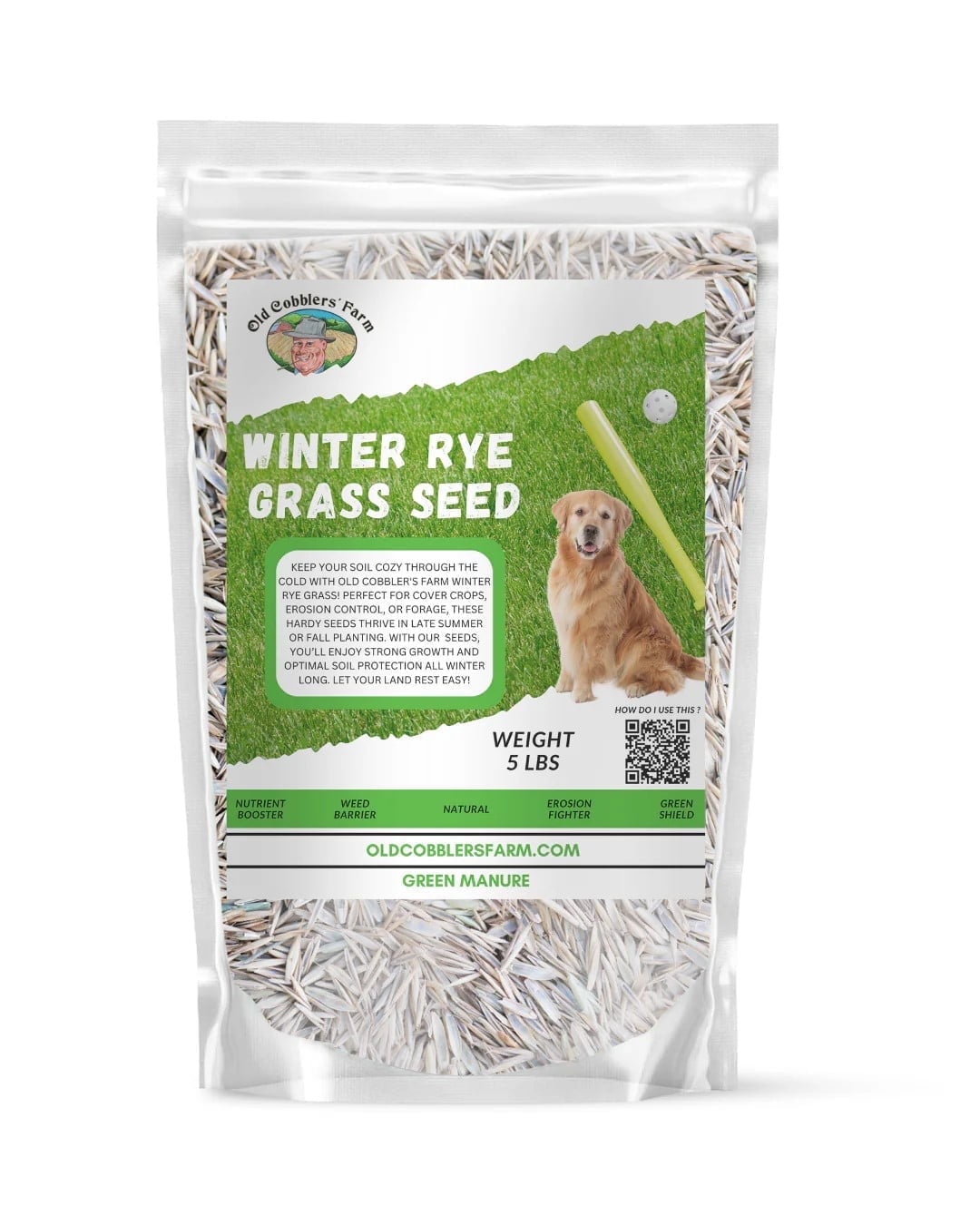 Winter Rye Grass Seed – 5lb Bag, Cold-Weather Cover Crop & Soil Builder ...