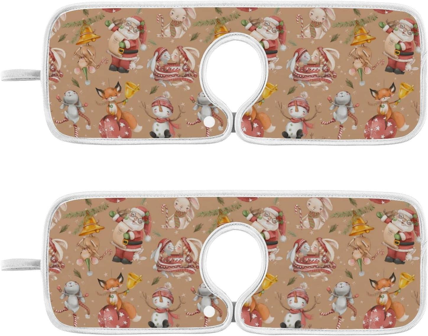 Winter Santa Claus Sink Splash Guard for Faucet 2 Packs Faucet ...