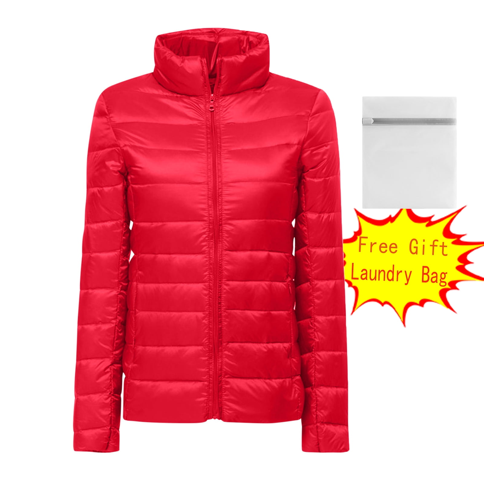 Winter Saving Womens Plus Size Puffer Jacket Slim Casual Zippers Loose ...