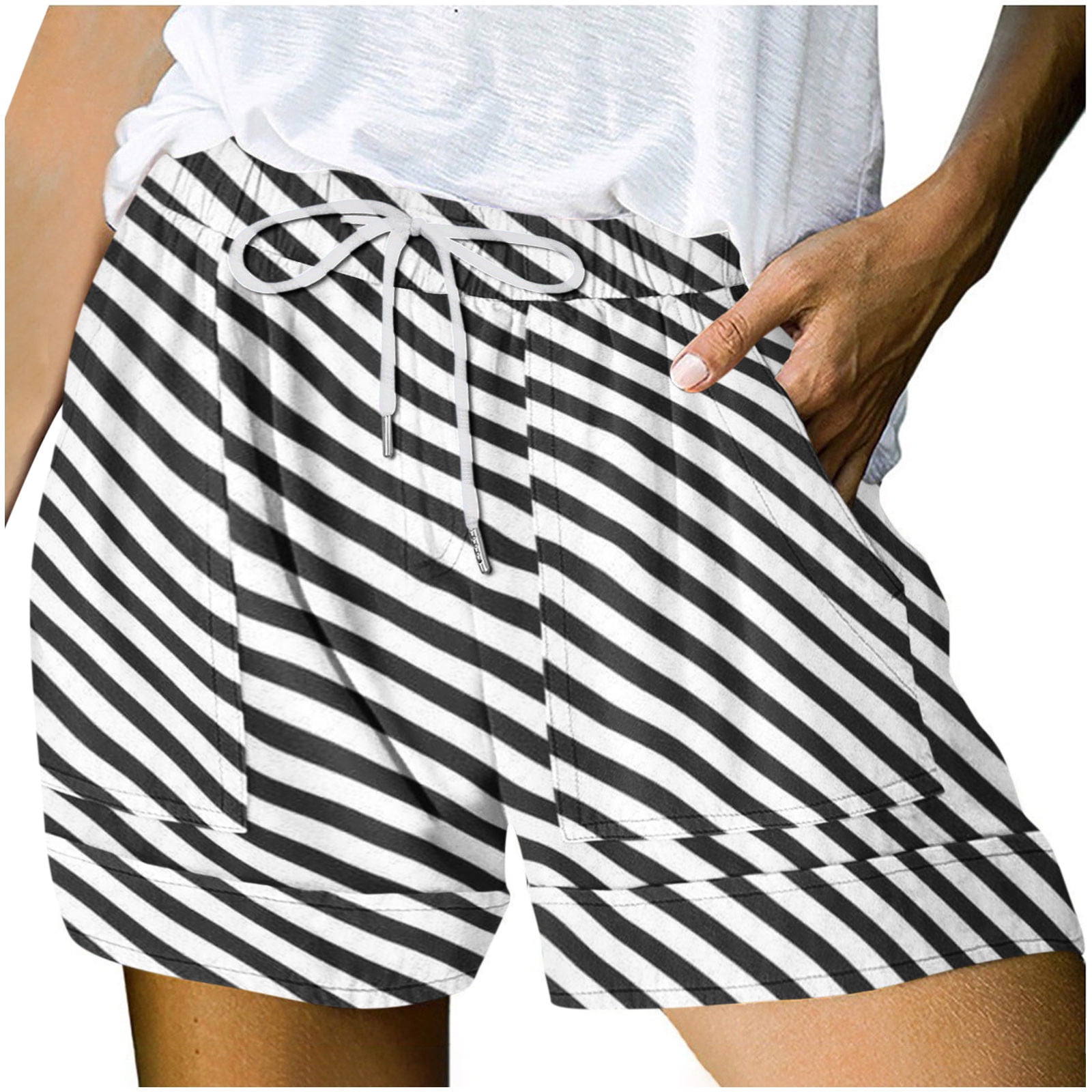 Winter Saving! Yievot Womens Summer Shorts with Pockets Drawstring 3D ...
