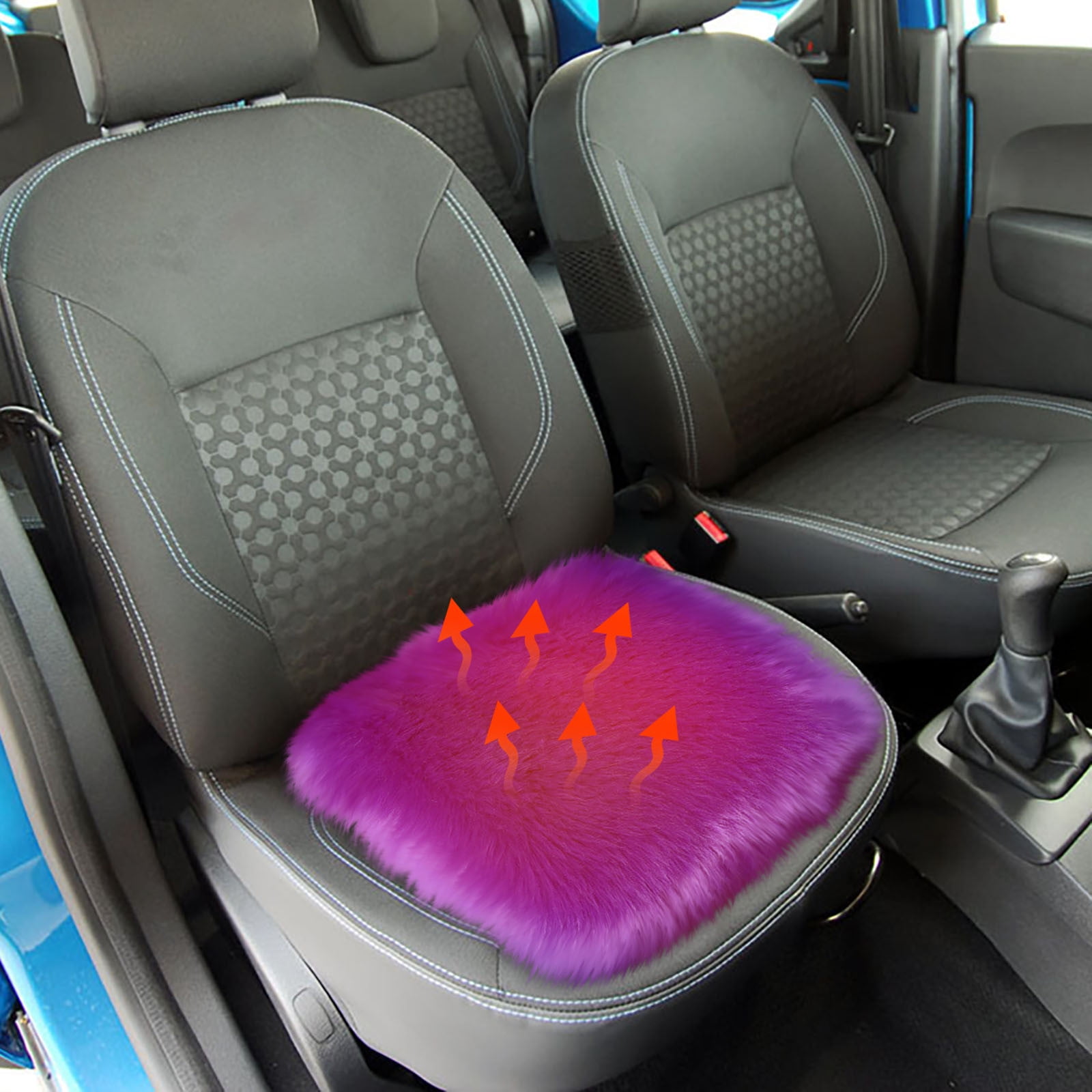 Winter Savings! 2 Pack Fluffy Car Interior Seat Cover Soft Sheepskin ...