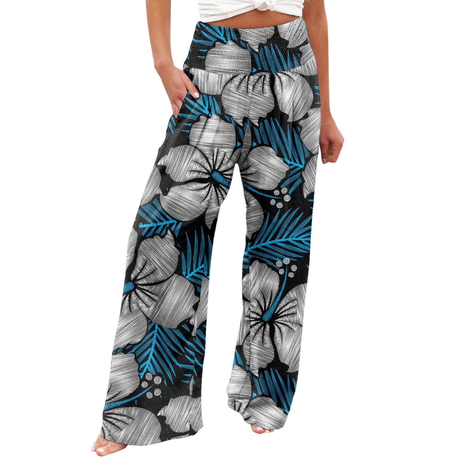 Winter Savings Clearance! AKAFMK Women's Hawaiian Print Summer Palazzo ...