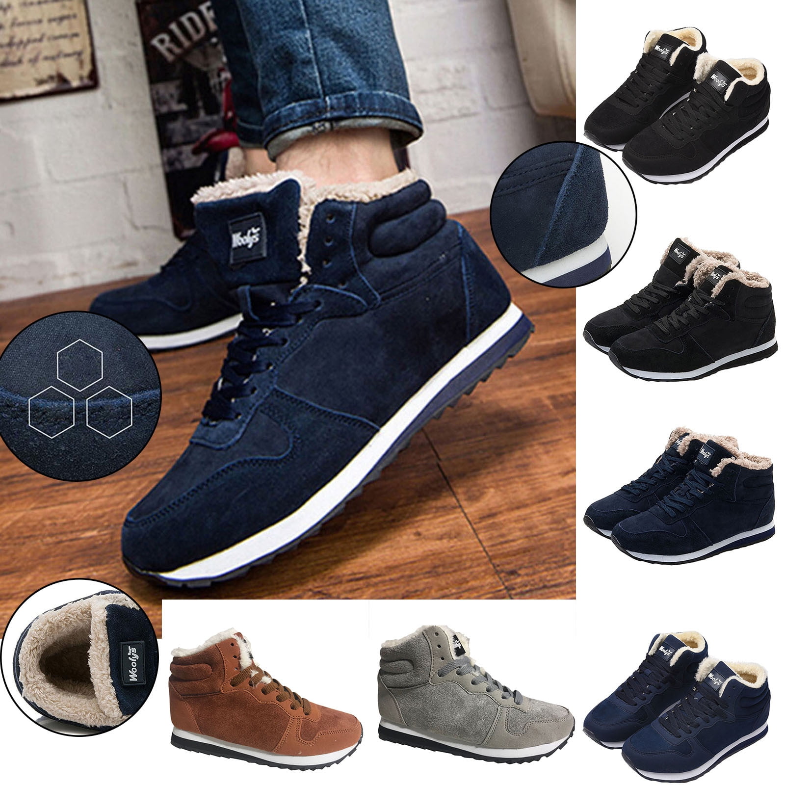 Suokom Boots for Women Men, Winter Men And Women Couples Warm Cotton ...