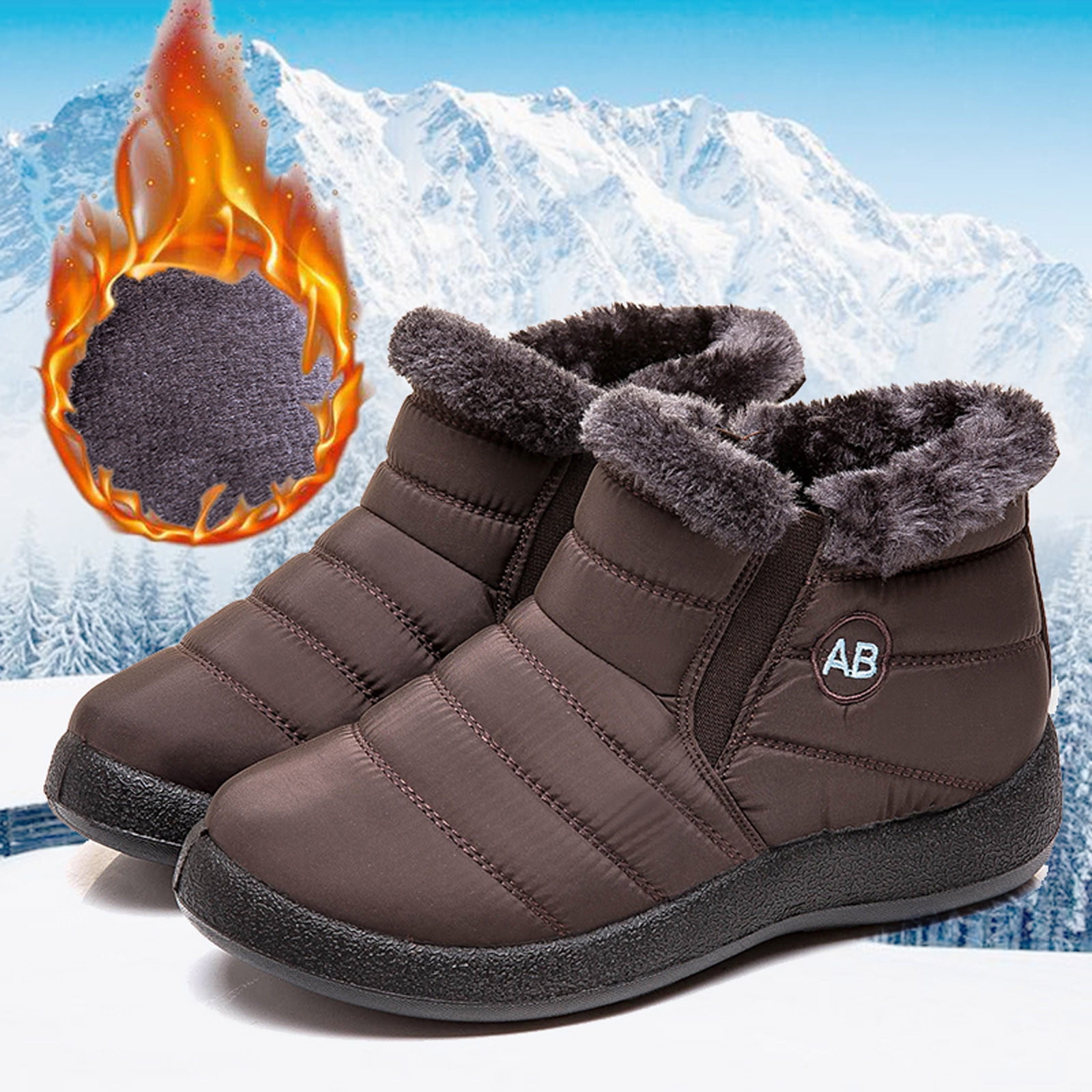 Suokom Boots for Women, Women's Cotton Shoes Set Foot Waterproof Short ...