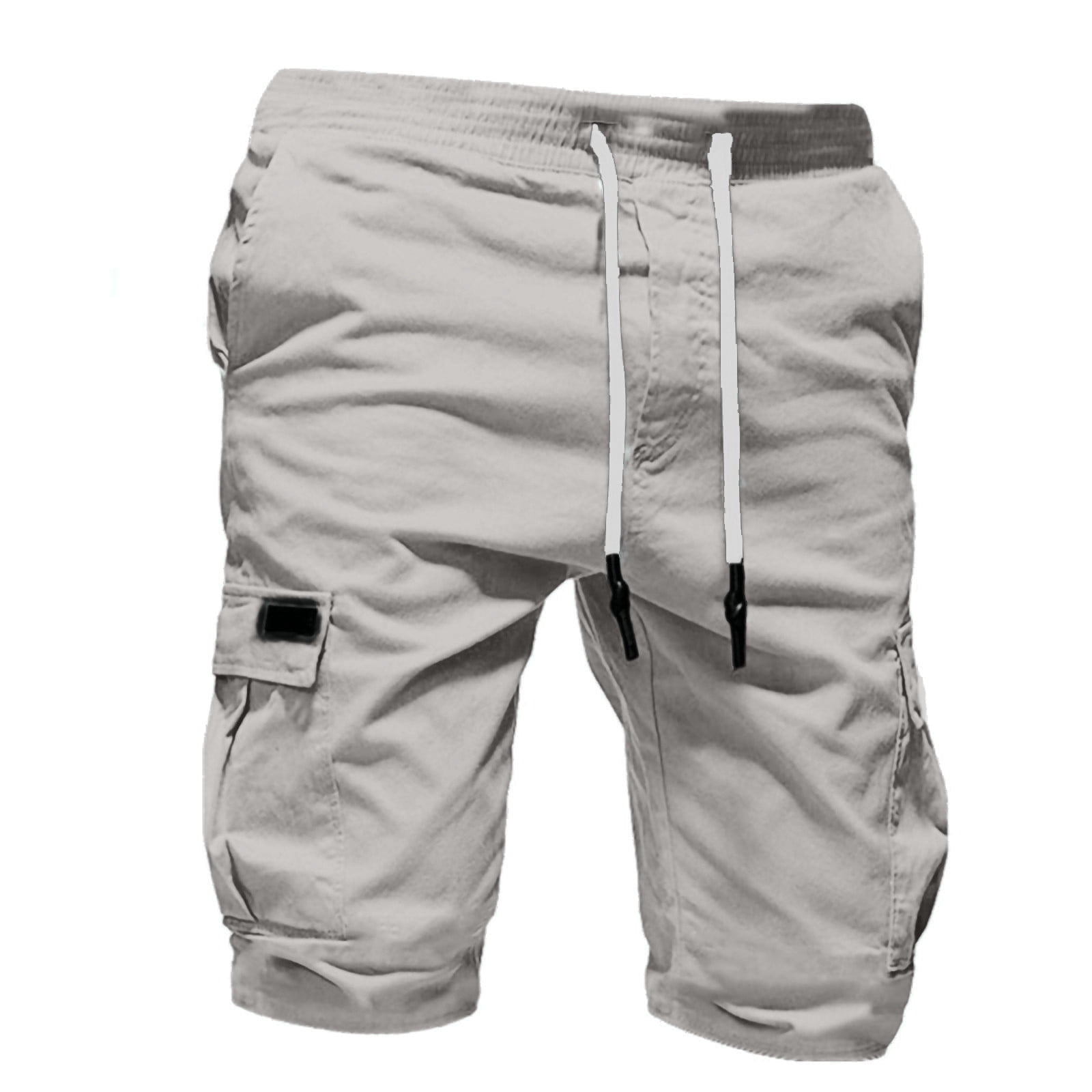 Suokom Mens Shorts Sport Pure Color Bandage Casual Loose Sweatpants ...
