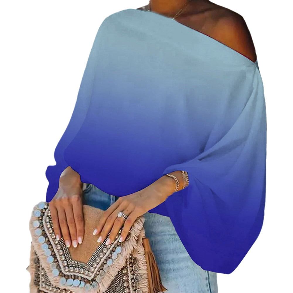 Winter Savings Clearance! Suokom Womens Tops Dressy Long Puffy Sleeve ...