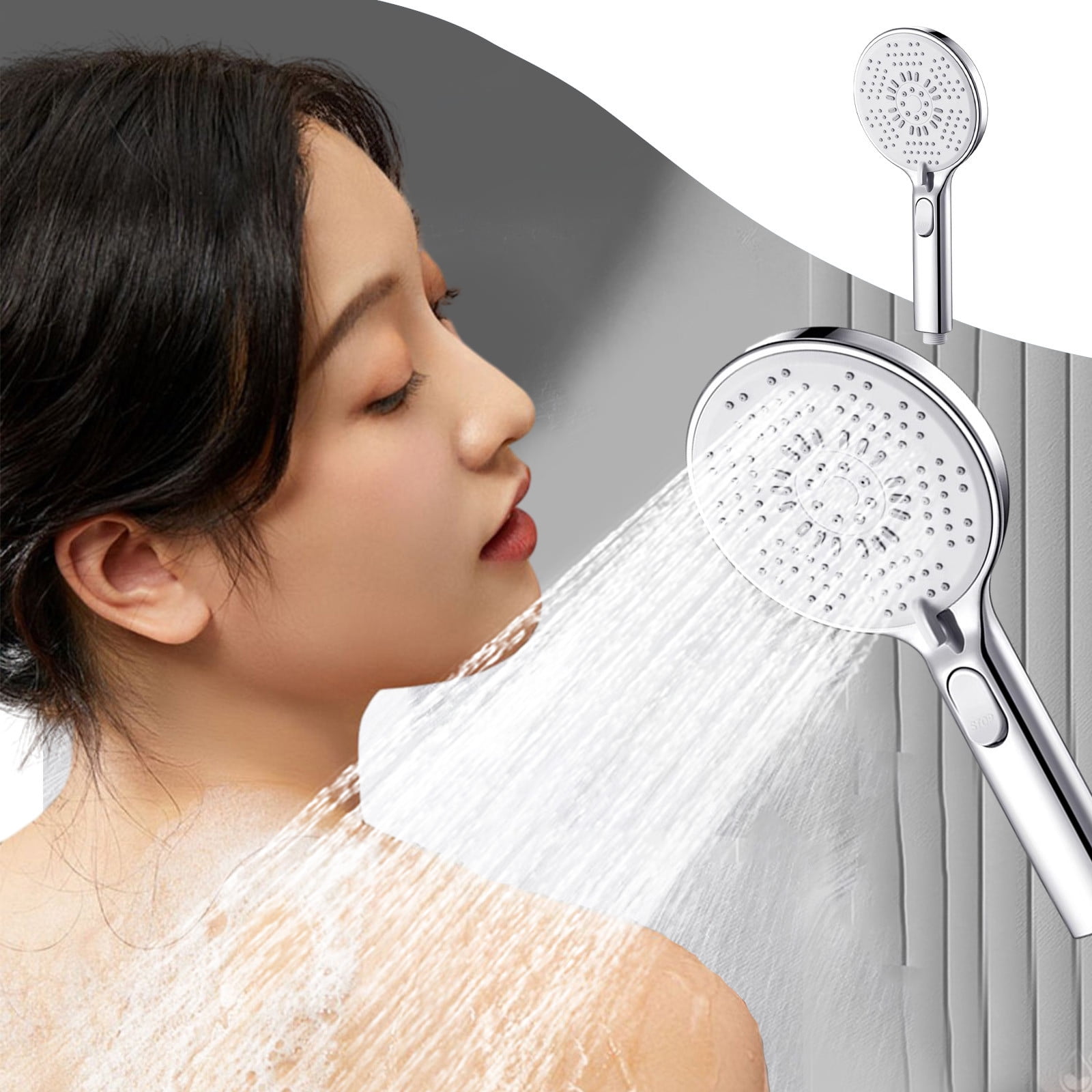 Summer Savings WJSXC Turbo Shower Head Home Bath Shower Nozzle Water Heater Filter Shower, 5 ...