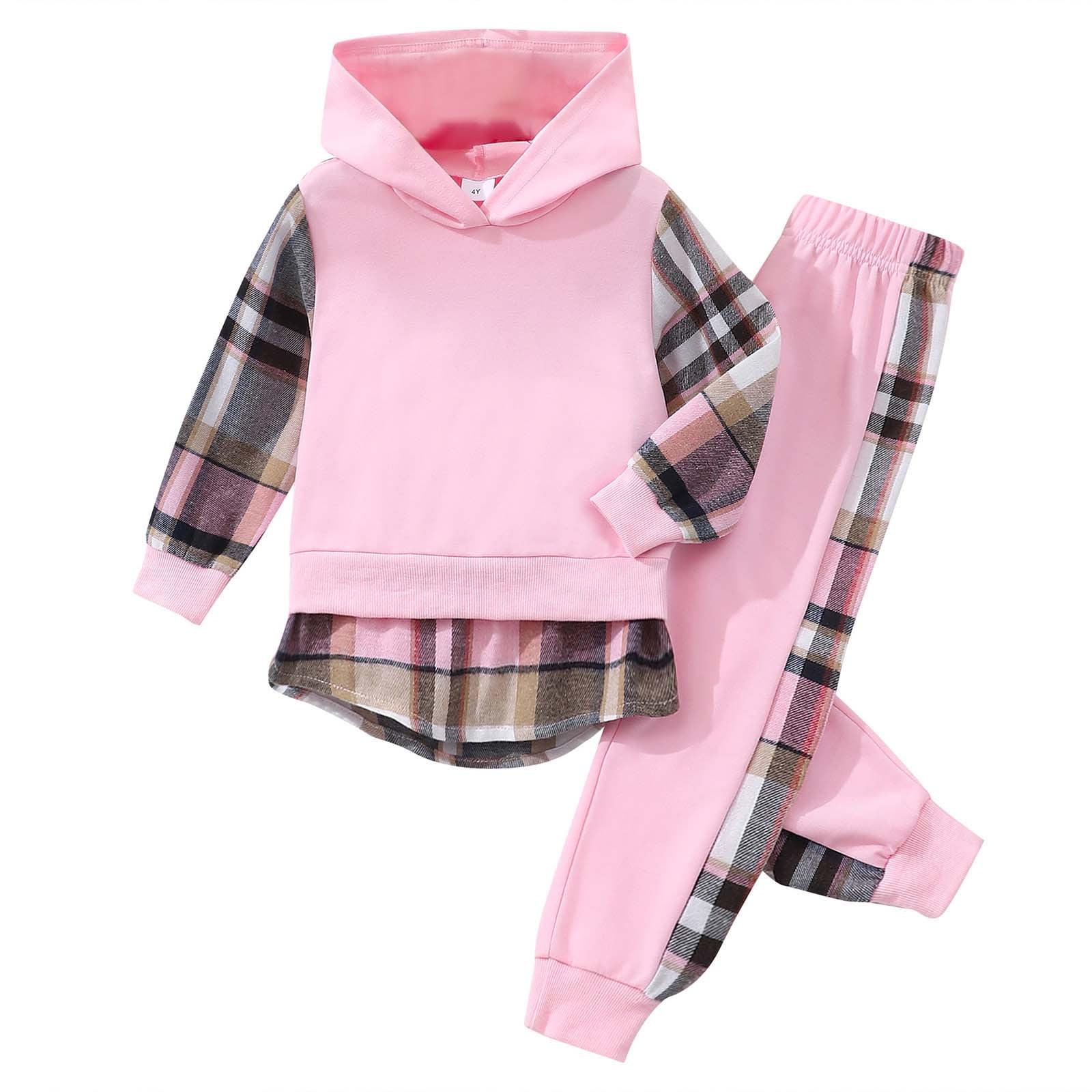 Winter Wdfiry Autumn Winter Girls Clothes Plaid Patchwork Hoodies ...