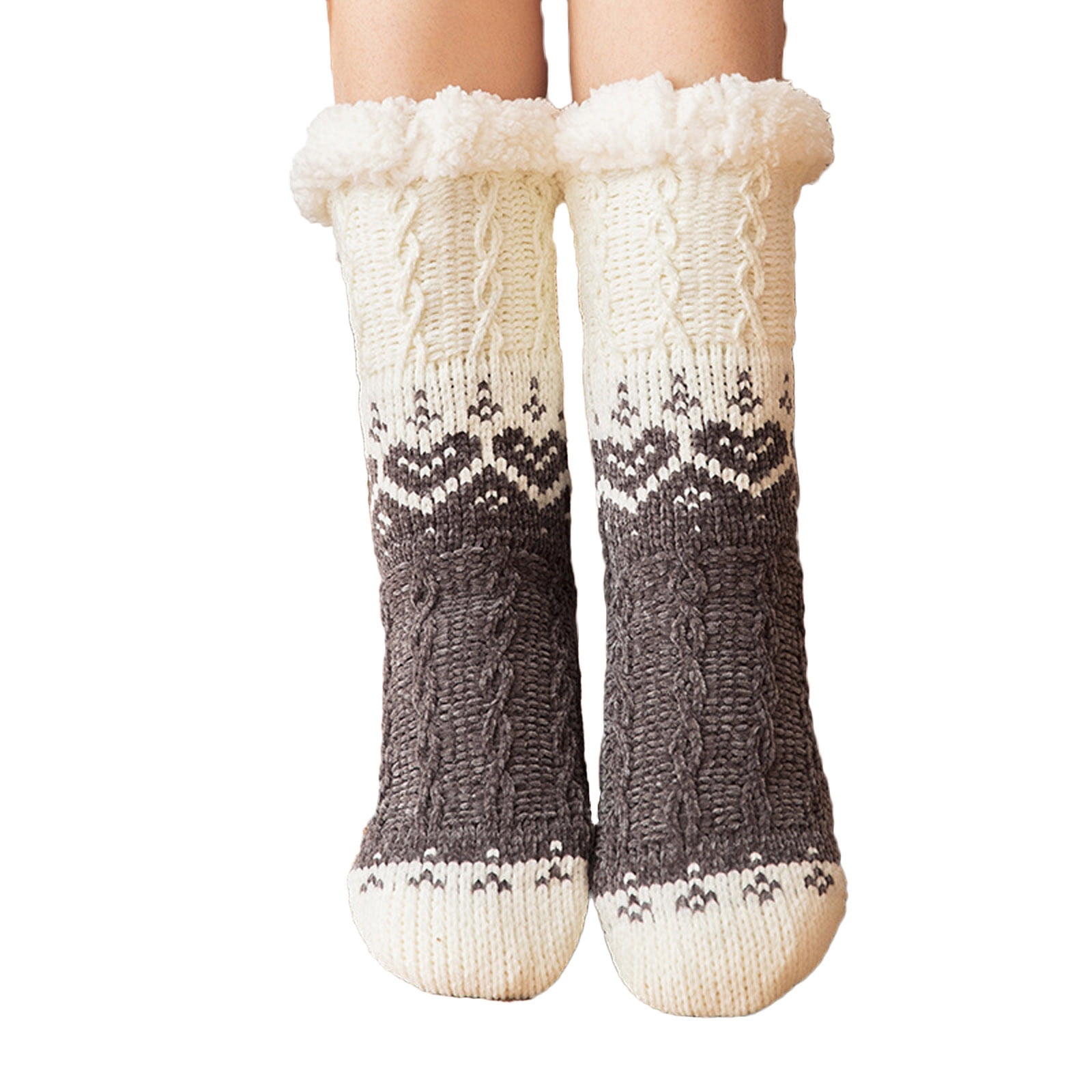 TMOYZQ Women's Slipper Socks with Grippers, Winter Soft Fuzzy Socks ...