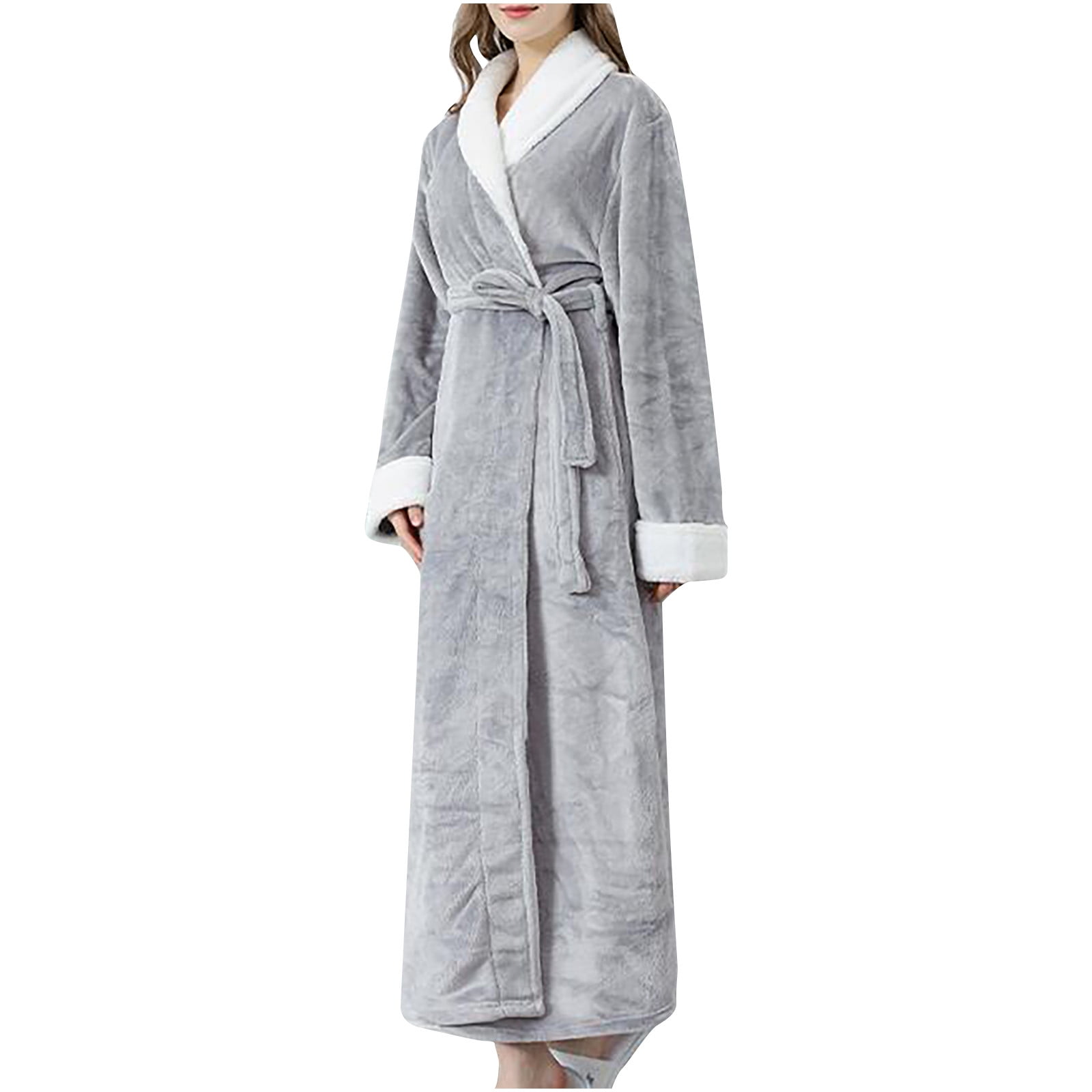 Winter Savings! TMOYZQ Women's Soft Plush Fleece Shawl Collar Kimono ...