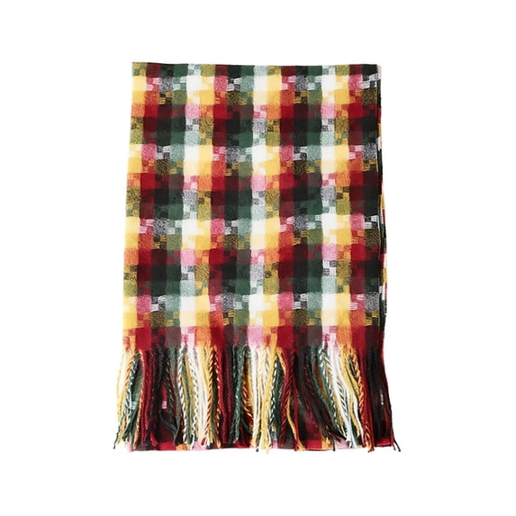 Winter Scarfs For Women Cold Weather Warm Knit Thick Plaid Scarf Long ...