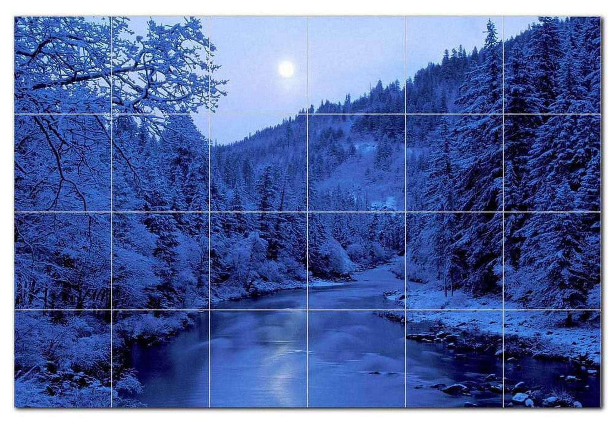 Winter Scene Ceramic Tile Mural Kitchen Backsplash Bathroom Shower ...