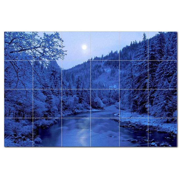Winter Scene Ceramic Tile Mural Kitchen Backsplash Bathroom Shower ...