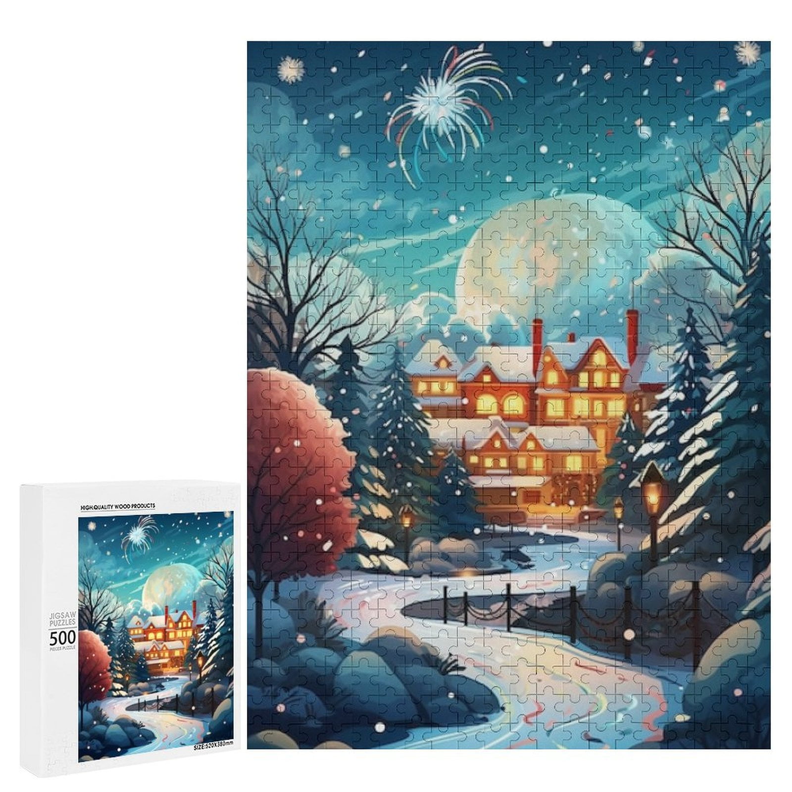 Winter Scene Puzzle 500 Pieces - Fun for All Ages, Great for Puzzle ...