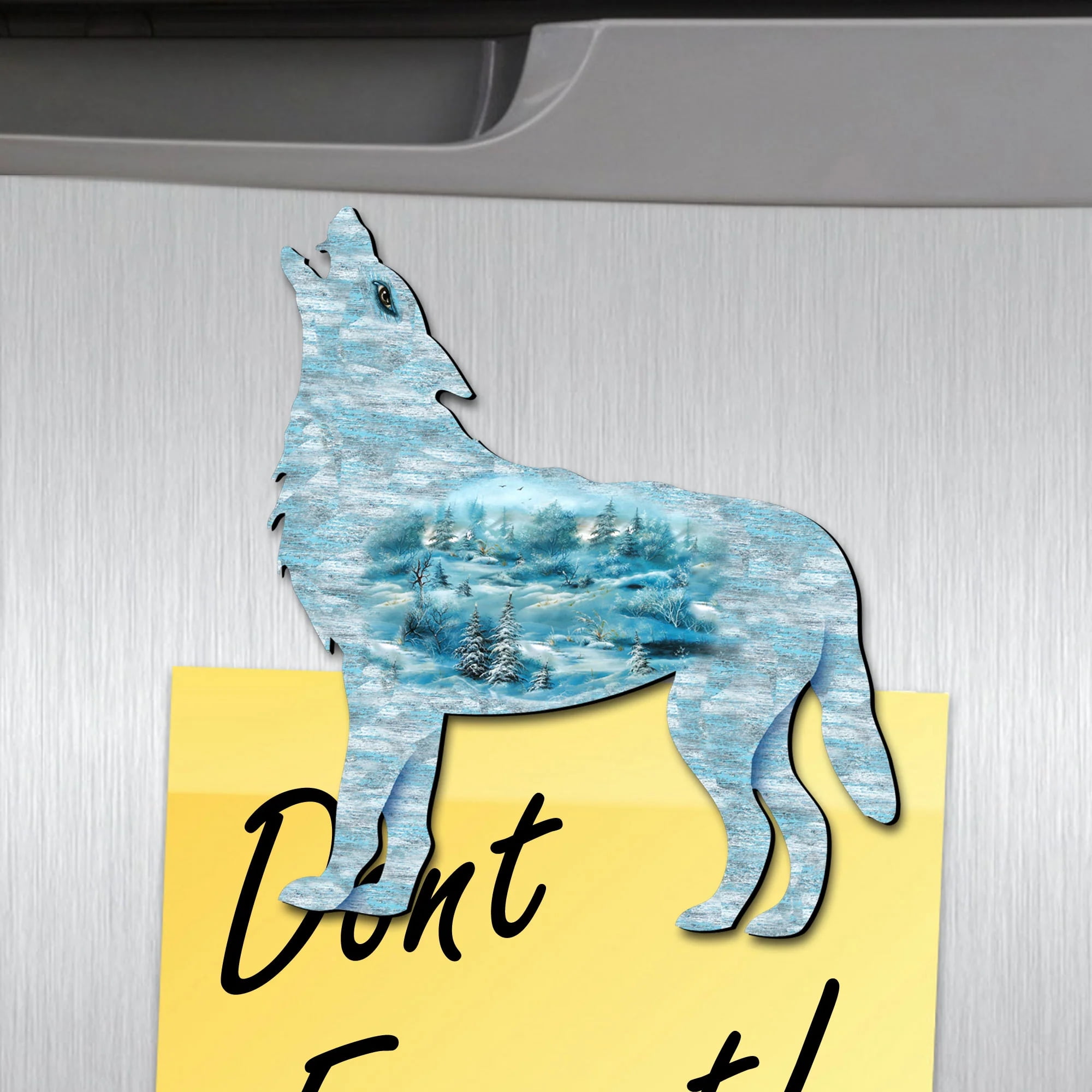 Winter Scene Wolf Shaped Refrigerator Magnets Set of 3 - Walmart.com