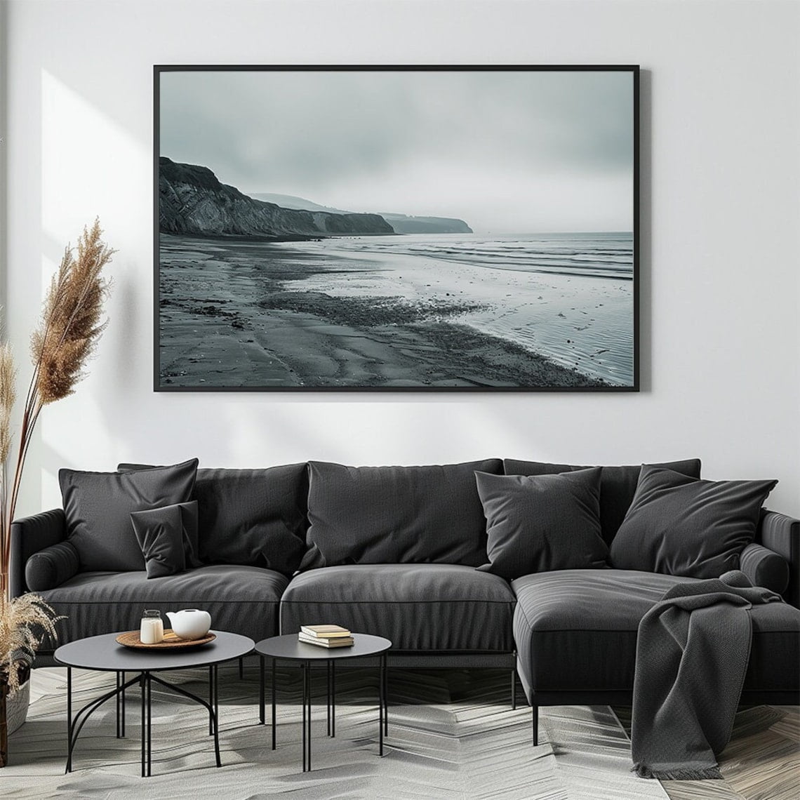 Winter Seashore Photo Poster: Rocky Beach Landscape, Size 8x12 ...