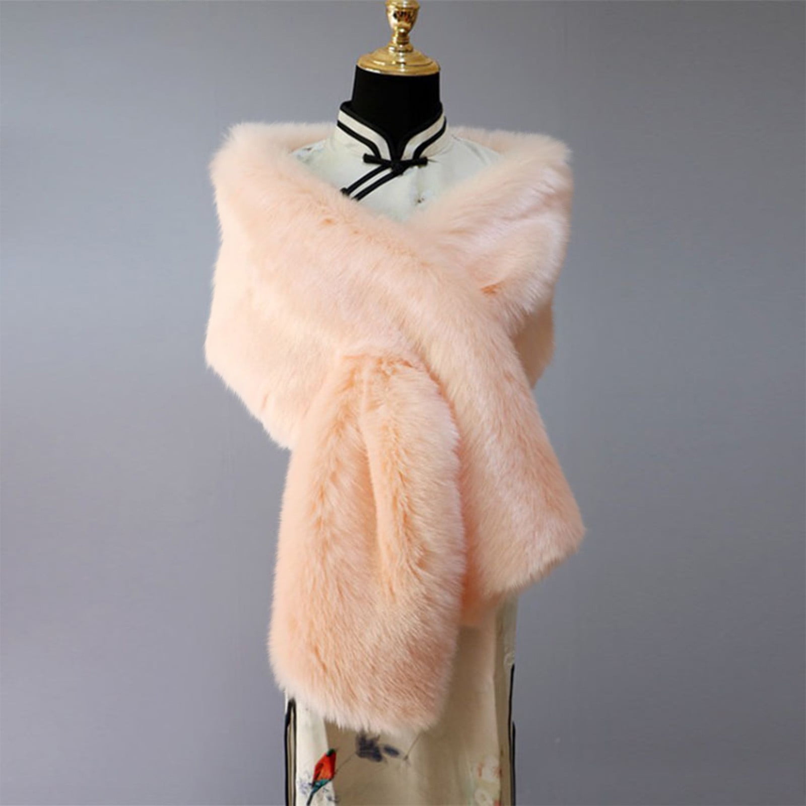 Winter Shawl Under $5! Yannianjz Luxury Faux Fur Cape, Women's Warm ...